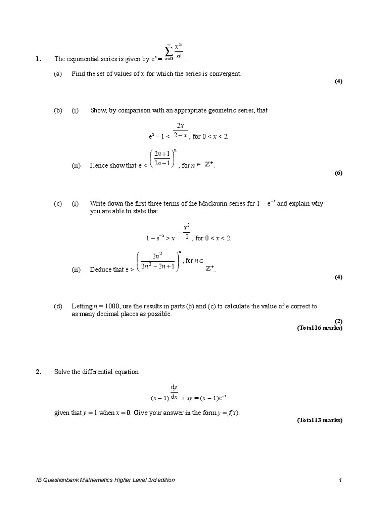 IB Physics Practice Problems | Series (Mathematics) | Mathematical Analysis