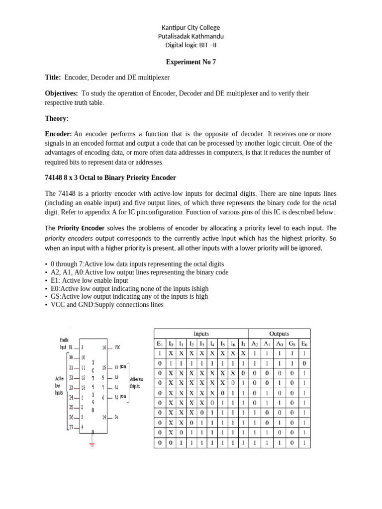 Digital Logic Lab 7 | PDF | Digital Electronics | Input/Output