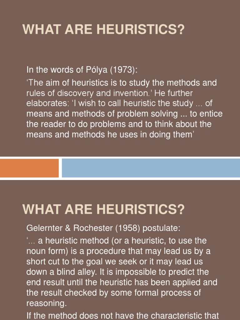 Heuristic Problem Solving | PDF | Heuristic | Academic Discipline ... Heuristic Problem Solving | PDF | Heuristic | Academic Discipline ...