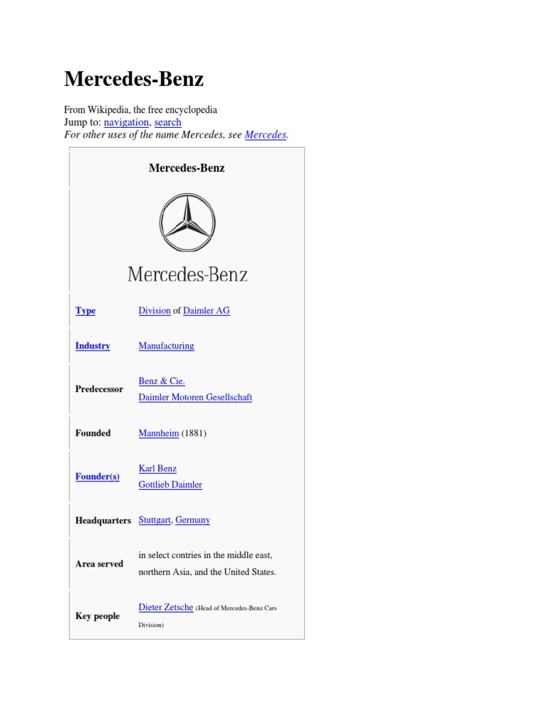 Mercedes | PDF | Mercedes Benz | Daimler Ag