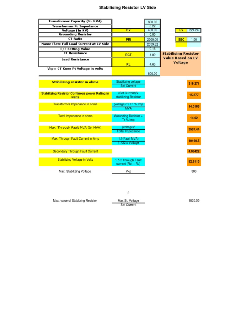 REF Stabilizing Resistor Calculations | PDF | Resistor | Voltage