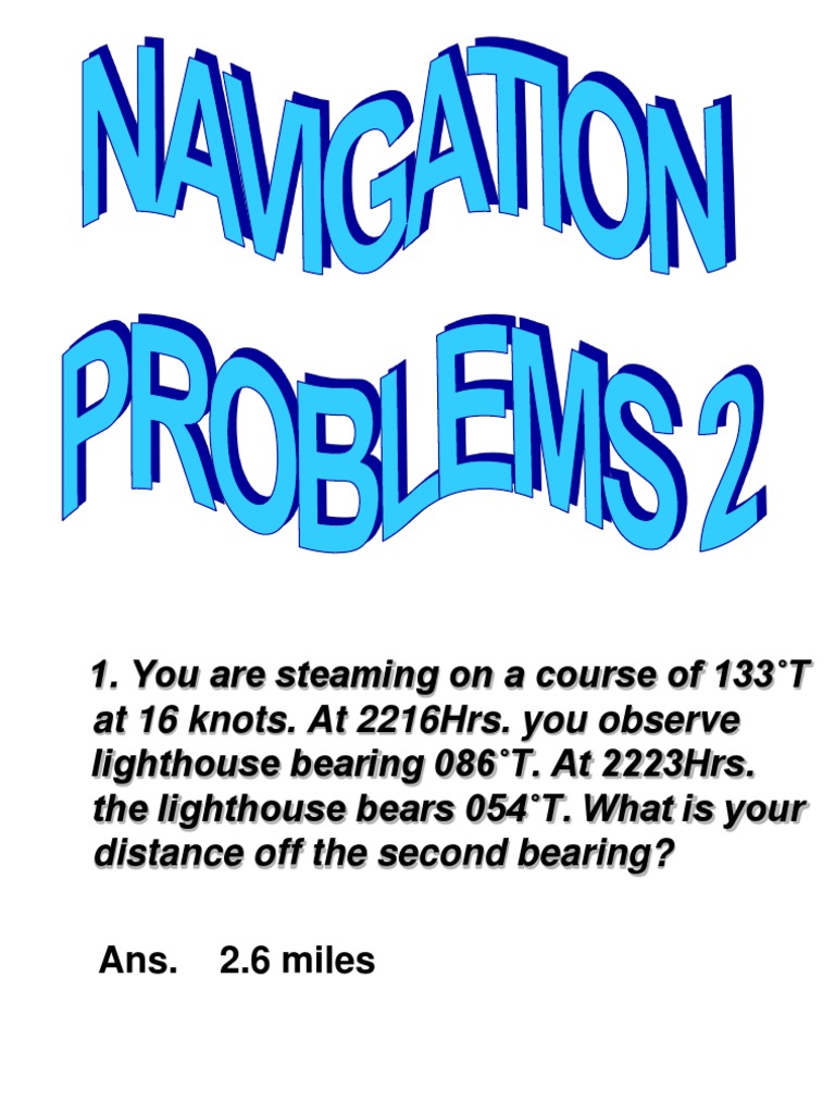 Nav Solving Problem 2 (1-20) | PDF | Latitude | Navigation