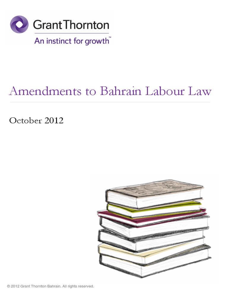 Amendments To Bahrain Labour Law | PDF | Employment | Indemnity