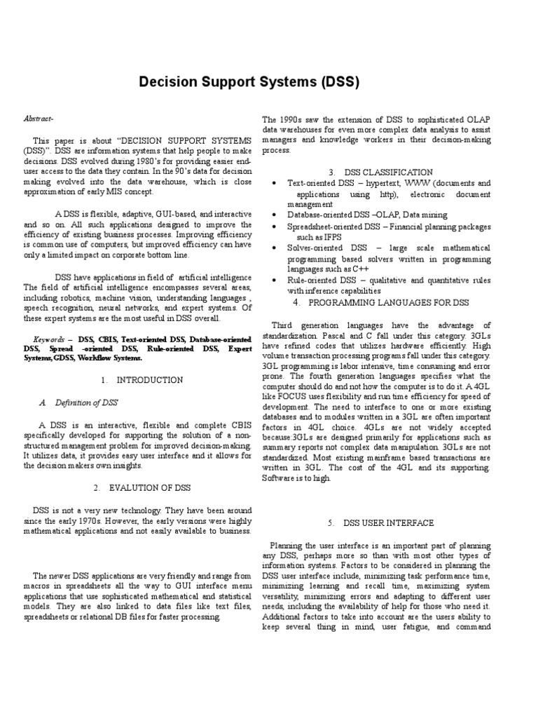 Decision Supporting Systems | PDF | Graphical User Interfaces ...