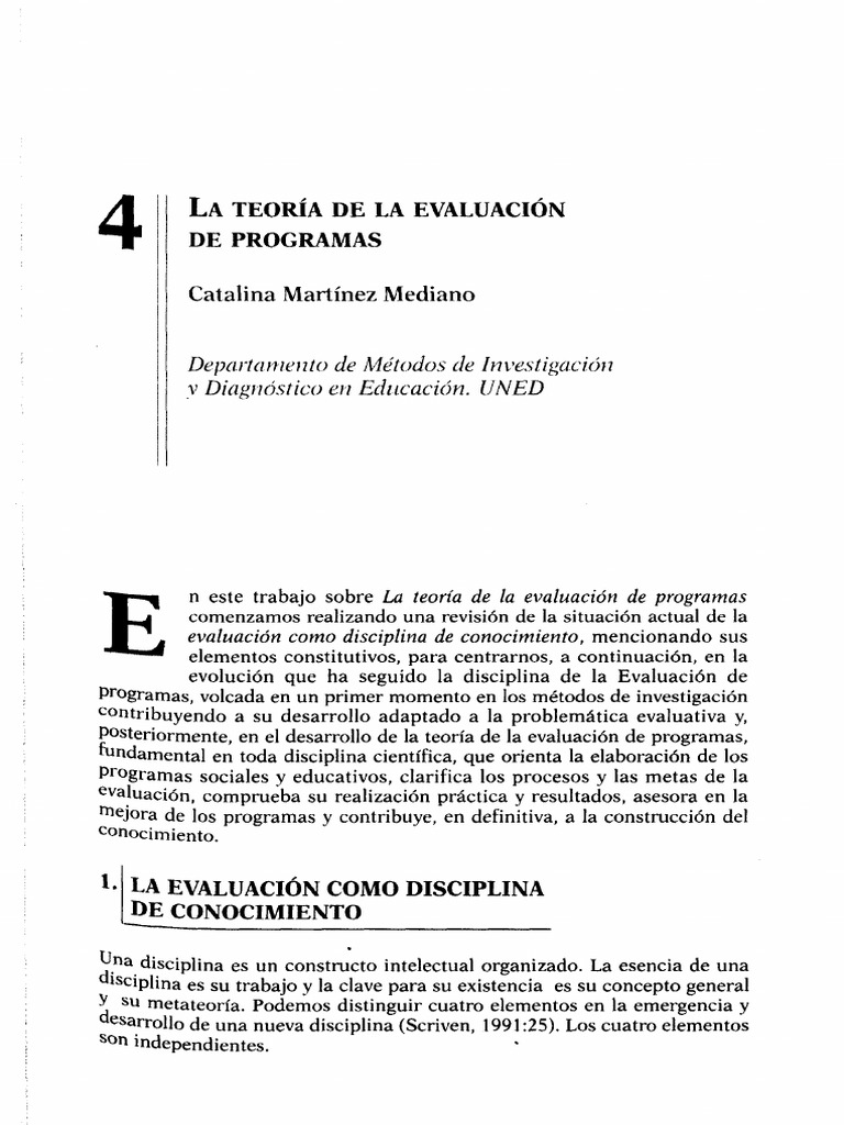 Teoria Evaluación Programas | PDF | Toma de decisiones | Science