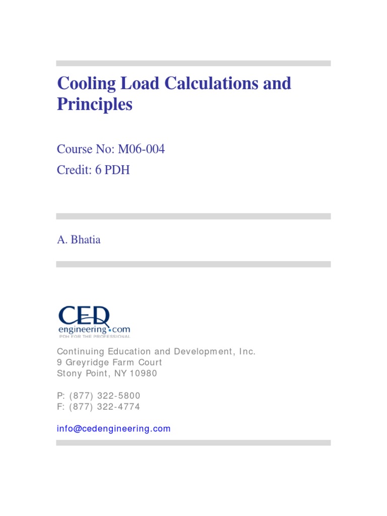 Cooling Load Calculations and Principles | PDF | Hvac | Air Conditioning