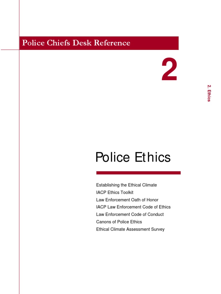 Police Ethics: Police Chiefs Desk Reference | PDF | Police | Leadership