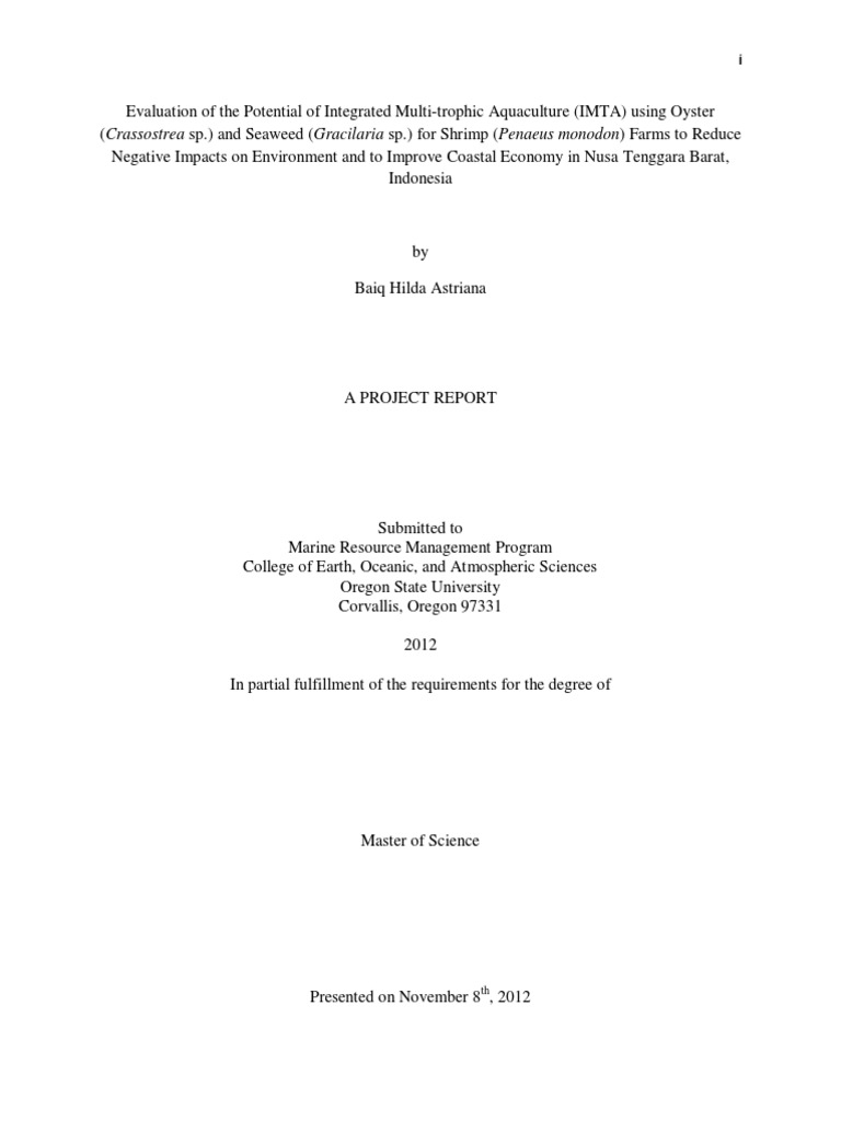 Astriana Final MRM Project Paper-Revised | PDF | Aquaculture ...