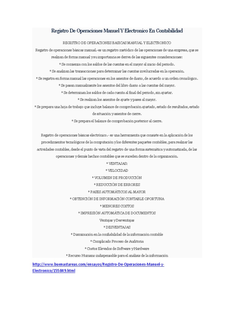 Registro Manual y Electrónico en Contabilidad | PDF | Competitividad ...