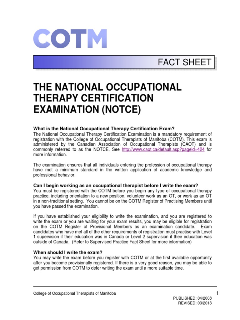 FACTS Certification Exam | PDF | Occupational Therapy | Professional ...