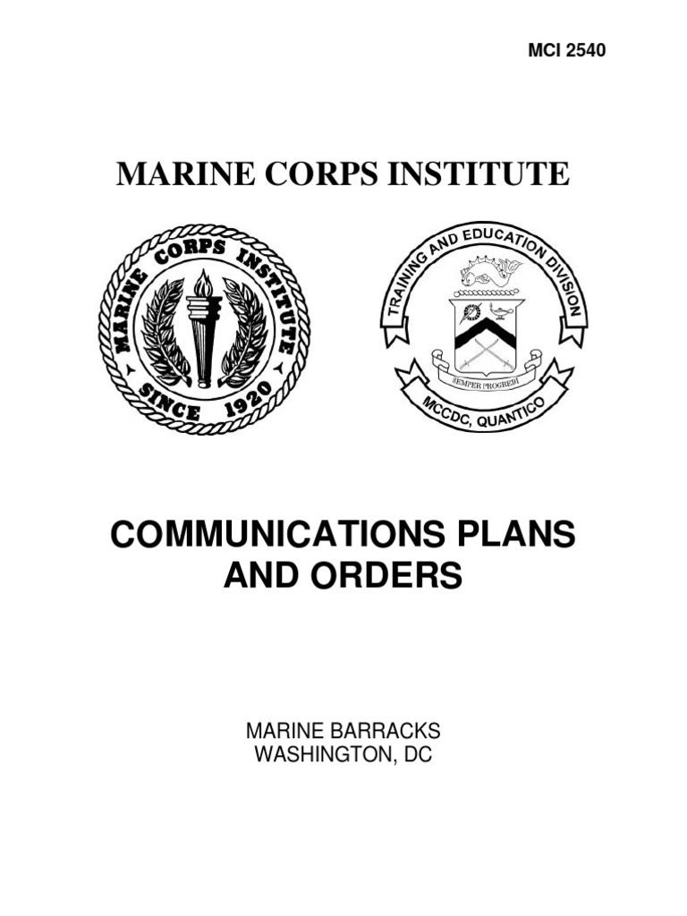 Marine Corps Communications Plans Guide | PDF | Marine Air Ground Task ...
