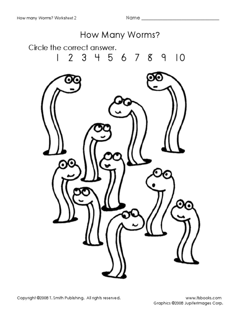 How Many Worms: Circle The Correct Answer | PDF