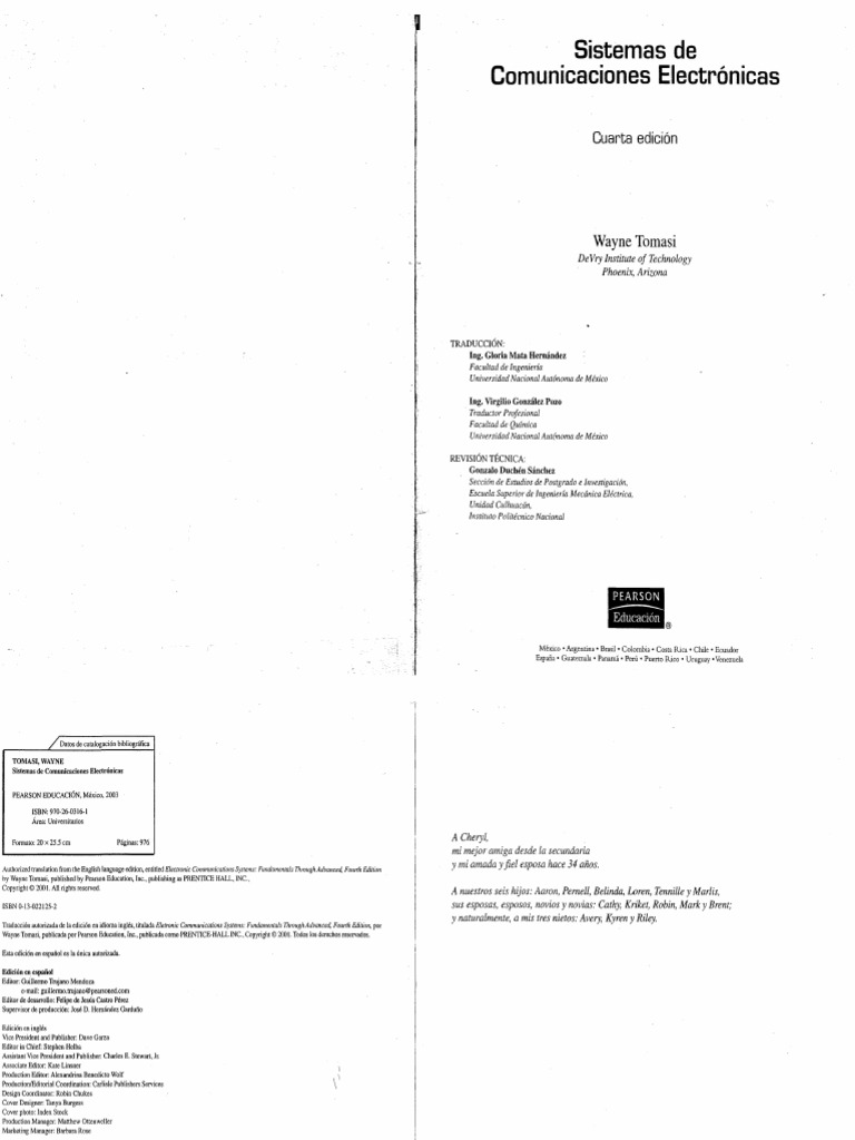 Sistemas de Comunicaciones Electronicas Wayne Tomasi 4ed | PDF | Antena (Radio) | Modulación de ...