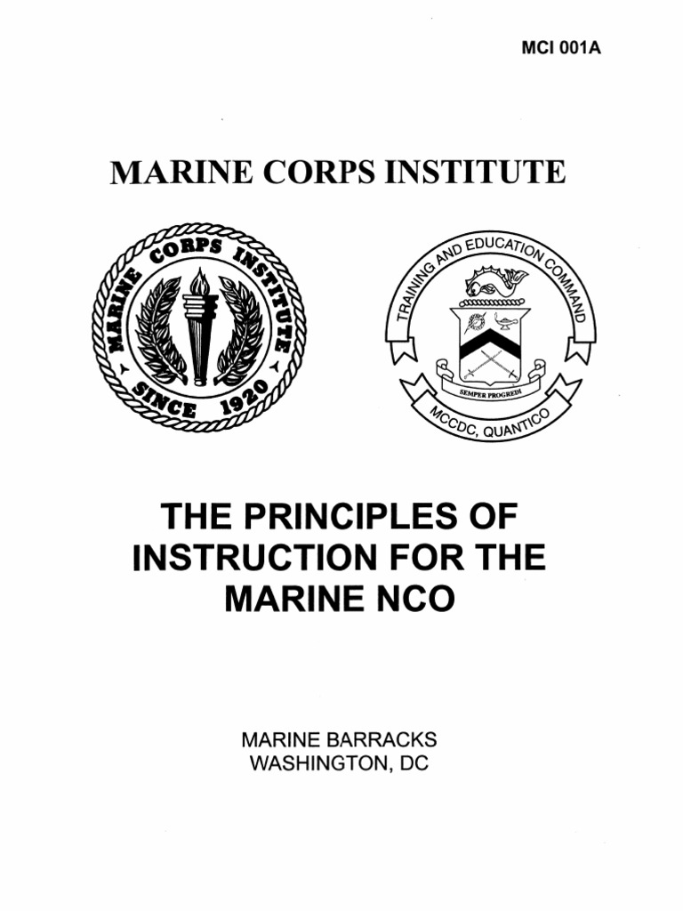 Principles of Instruction For The Marine NCO | PDF