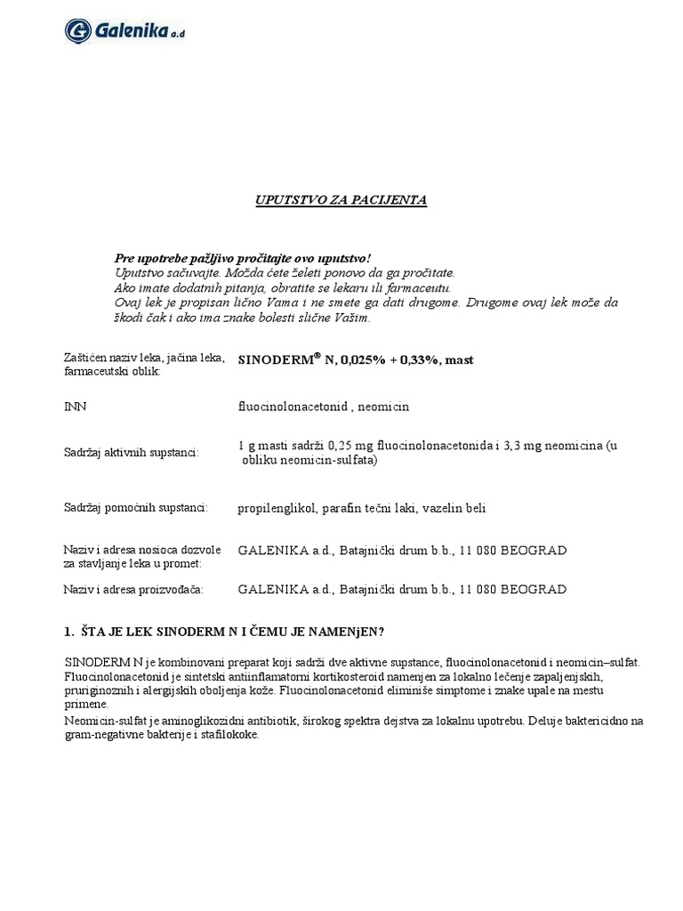 Sinoderm N Mast | PDF
