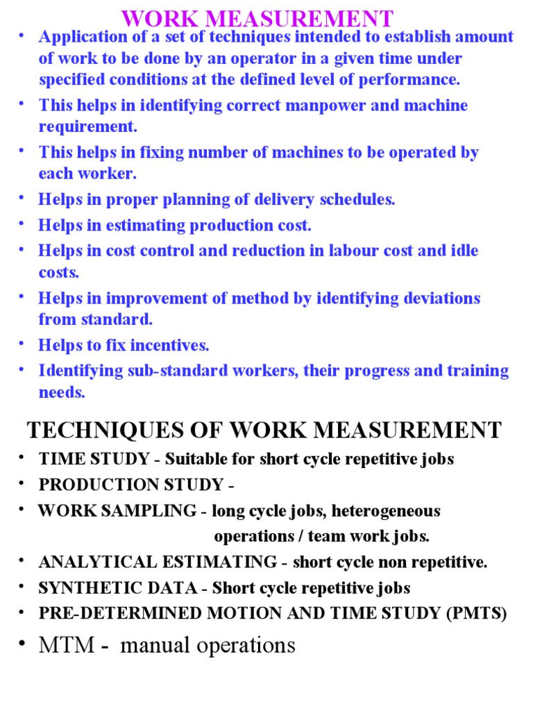 Work Measurement | Time | Technology