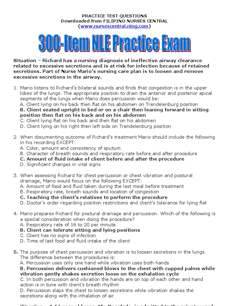 300item NLE Practice Exam | PDF | Blood Pressure | Nursing