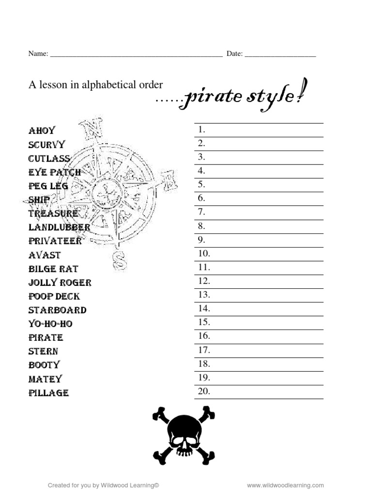 Pirate Style: A Lesson in Alphabetical Order | Download Free PDF ...