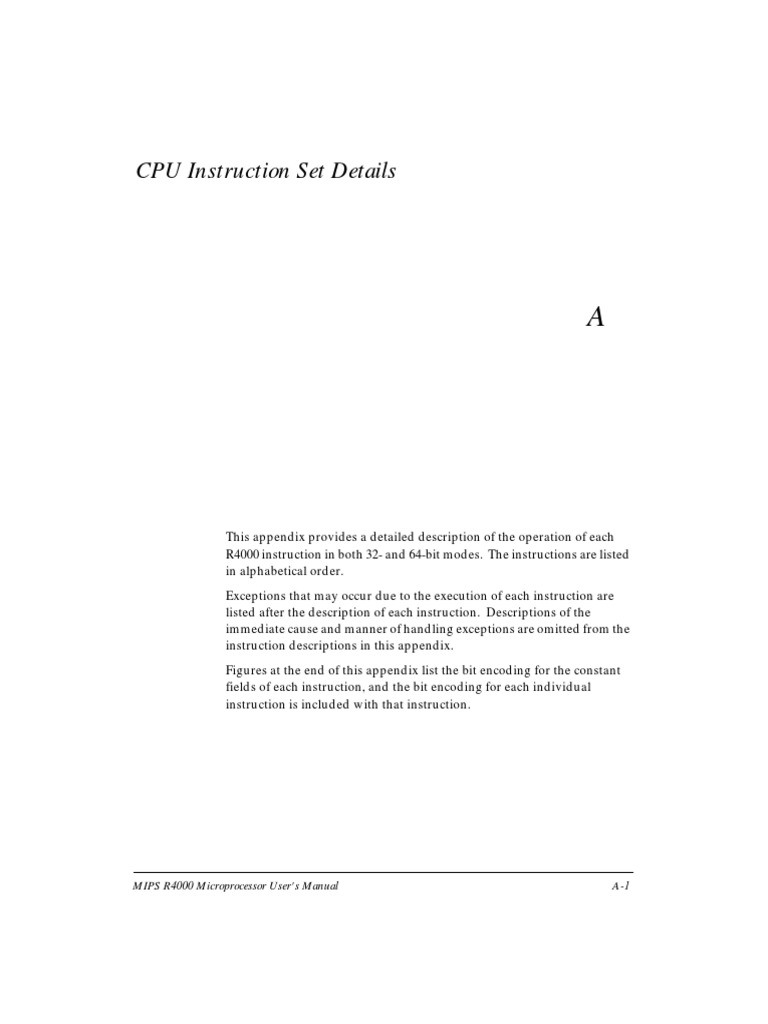 CPU Instruction Set Details | PDF | Cpu Cache | Instruction Set
