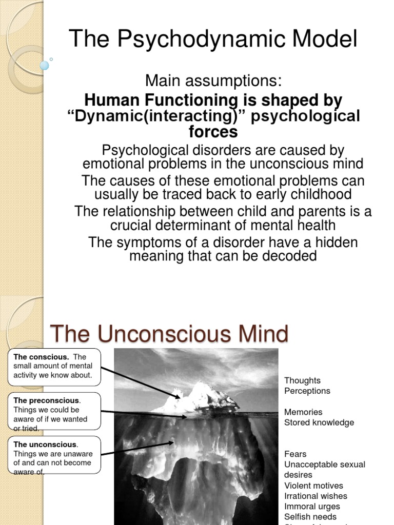 Presentation On Psychodynamic Model | PDF | Id | Unconscious Mind