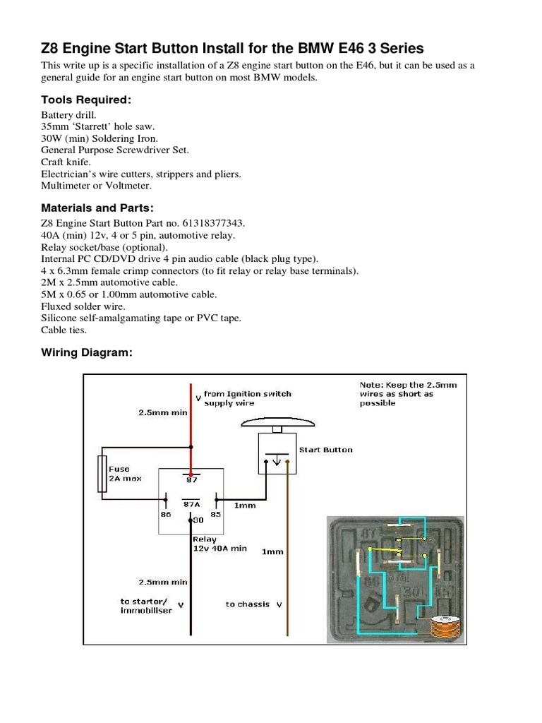 E46 Z8 Start Button Installation Guide | PDF | Electrical Connector ...