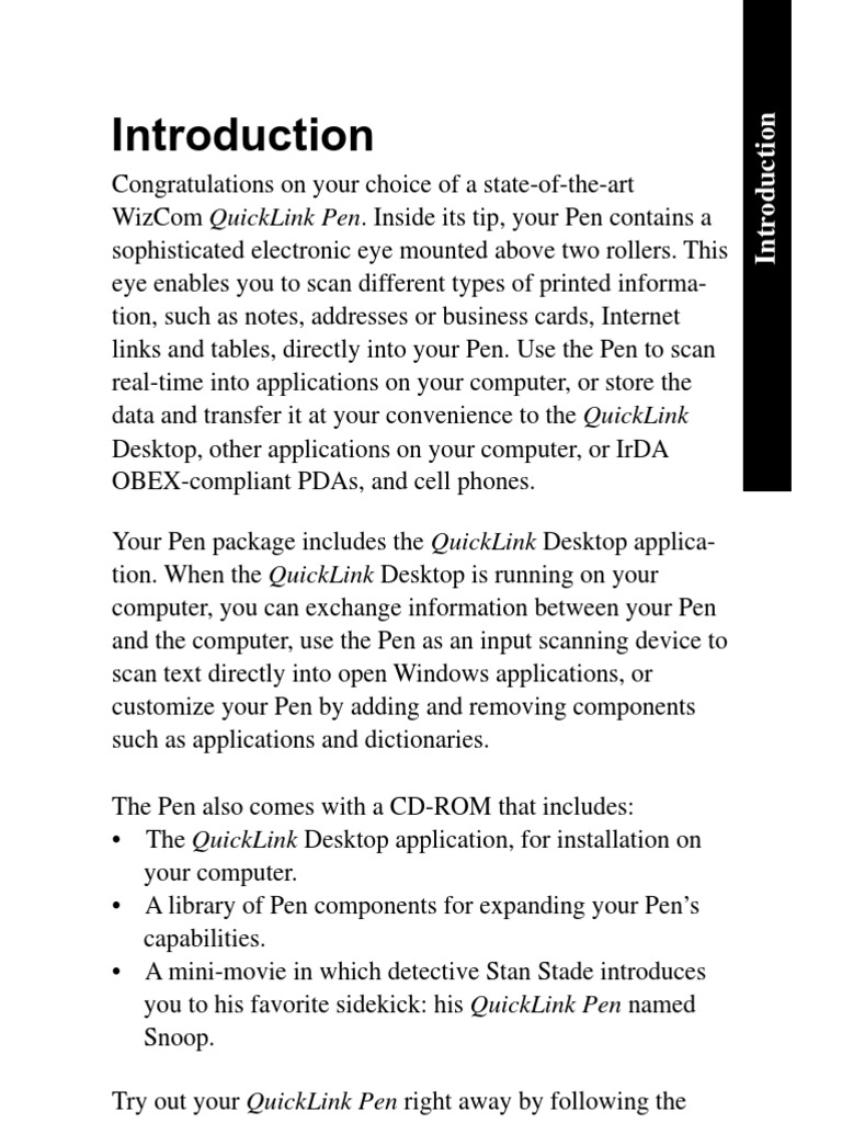 WizCom Quick Link Pen | PDF | Usb | Image Scanner