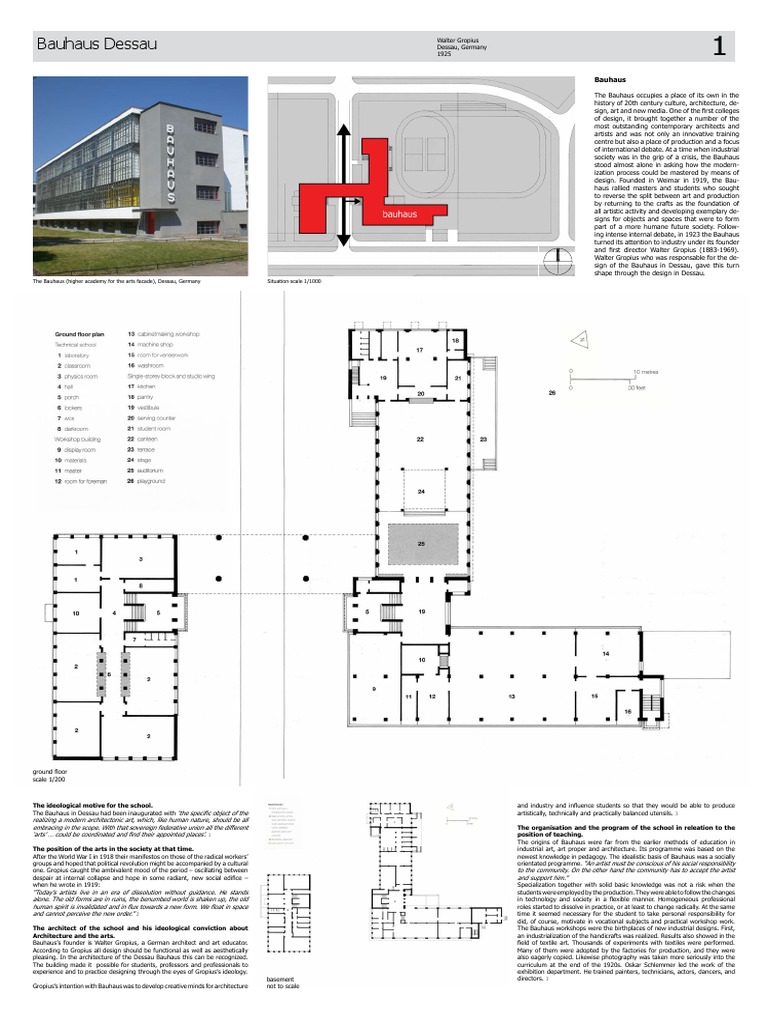 Bauhaus Dessau Building Plan