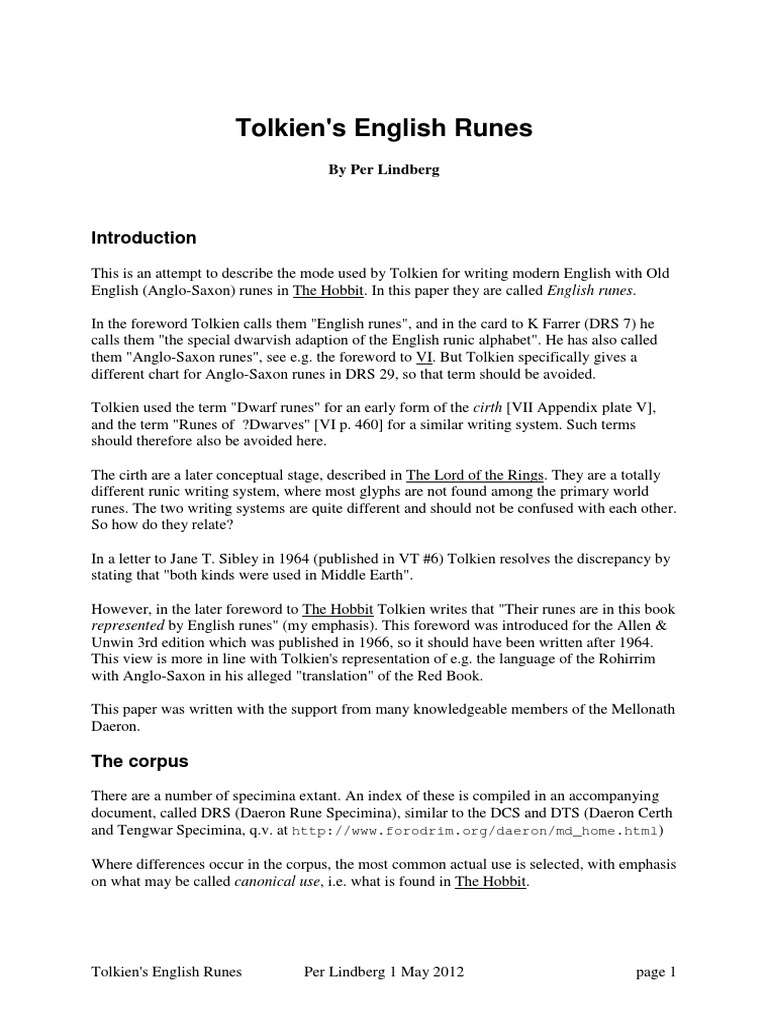 Hobbit Alphabet Translation