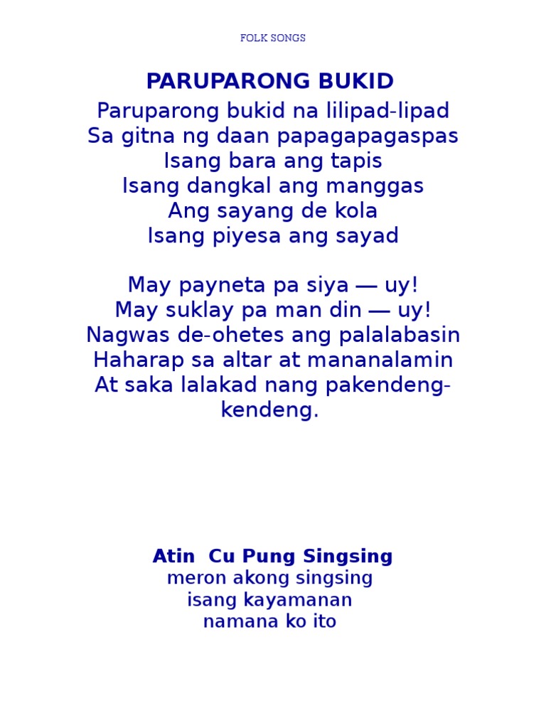 Paruparong Bukid | PDF