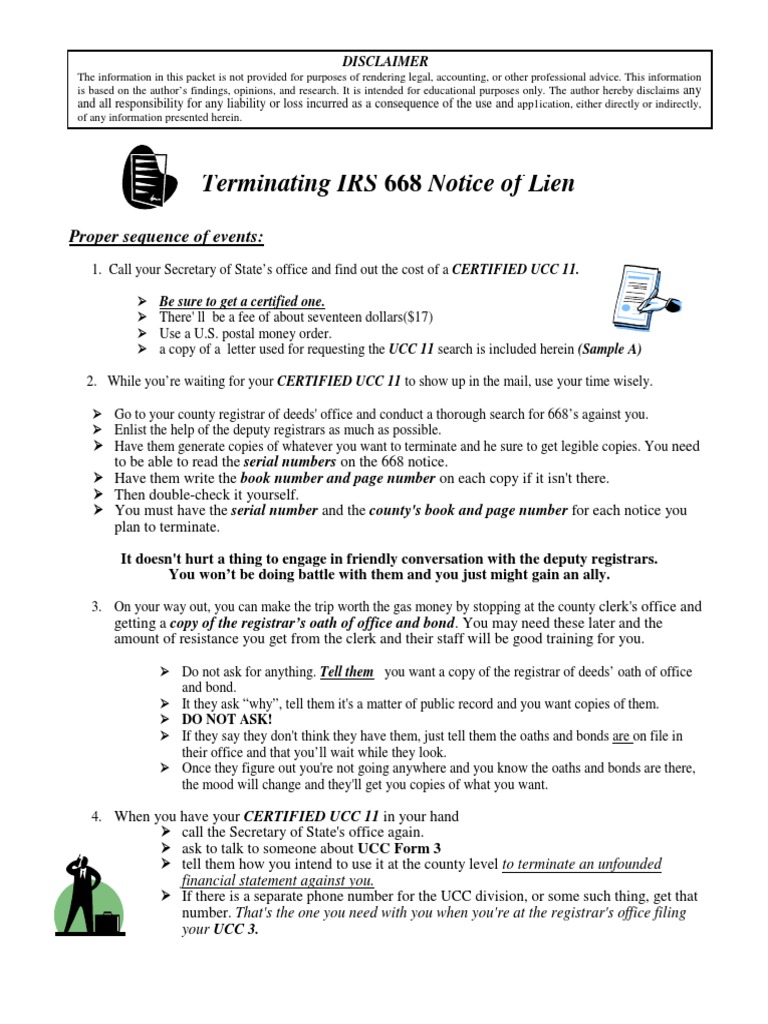 Steps To Terminate IRS 668 Notice of Lien | PDF | Affidavit | Notary Public