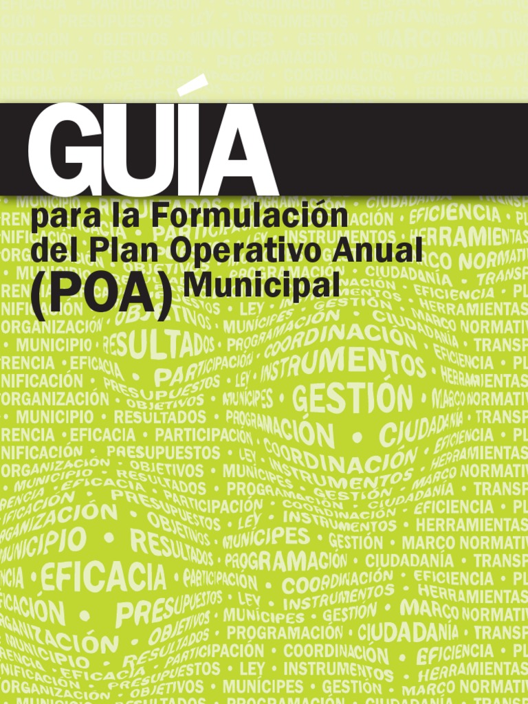 Guia para La Formulación Del Plan Operativo Anual POA Municipal | PDF ...