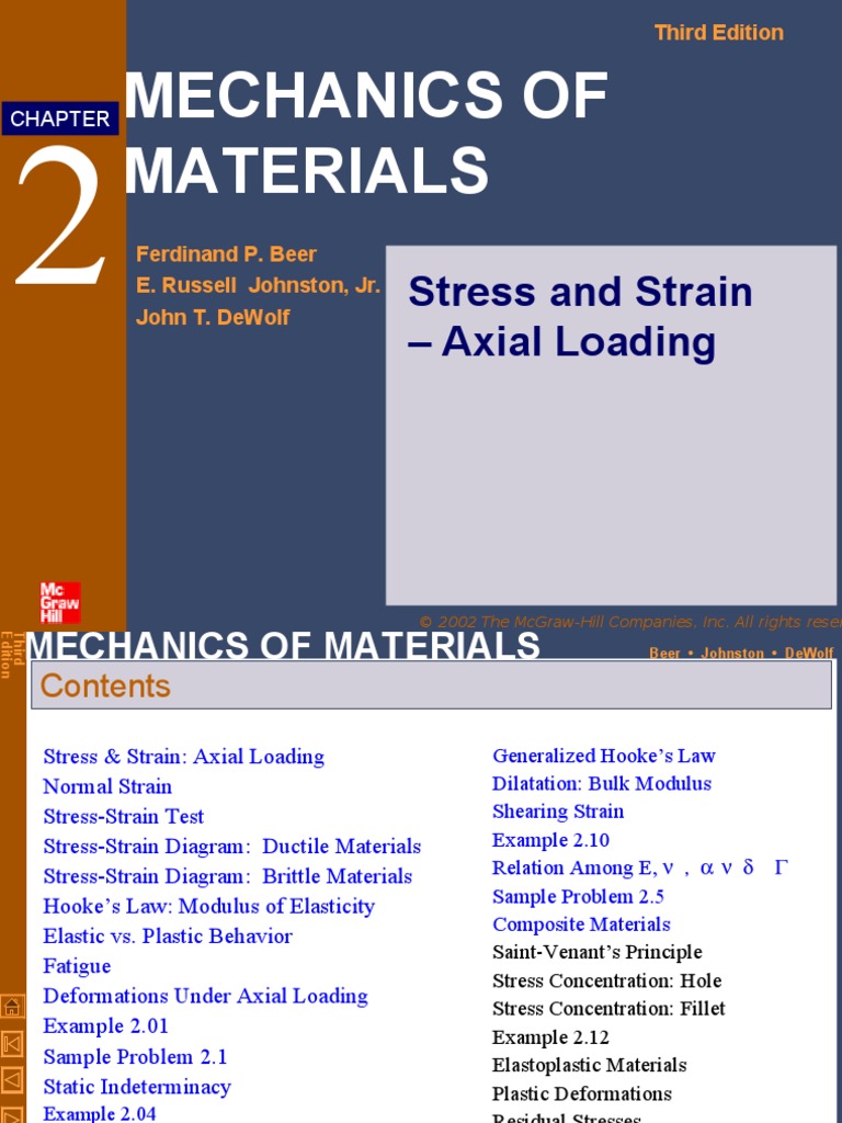 Mechanics of Materials: Stress and Strain - Axial Loading | PDF ...