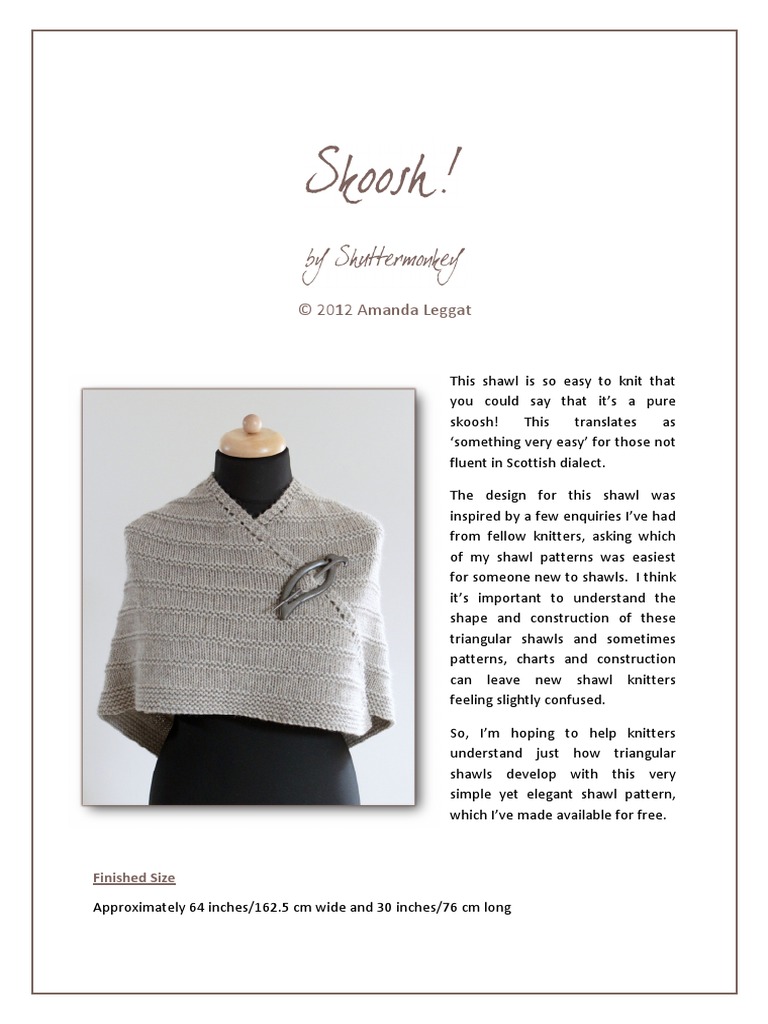 Skoosh - Shawl V1.0 | PDF | Knitting | Handicrafts