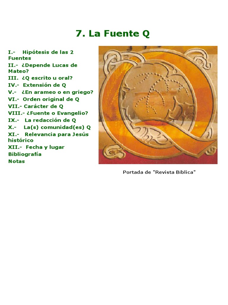 Fuente Q | PDF | Evangelios | Evangelio De Lucas