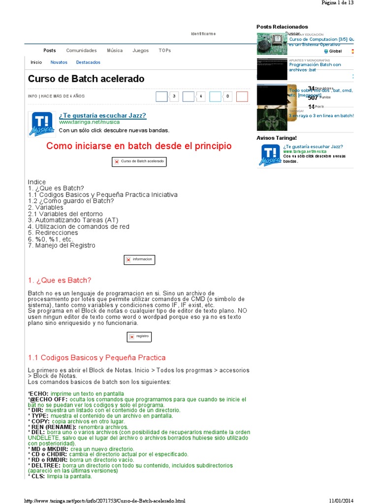 Curso Acelerado de Programación Batch | PDF | Software utilitario ...