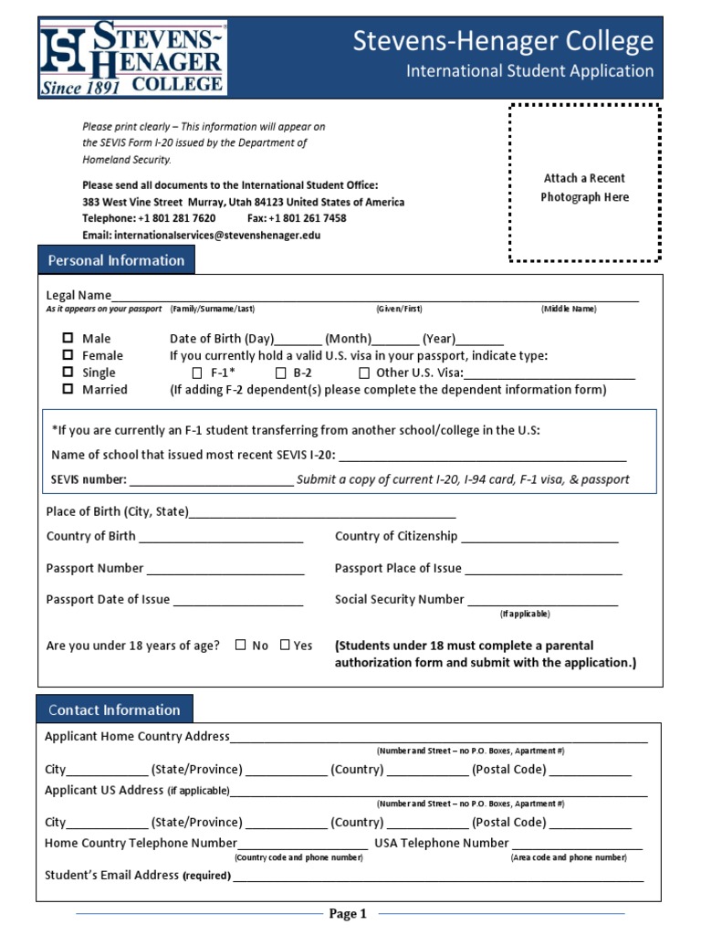 International Student Application | PDF | Passport | Academia