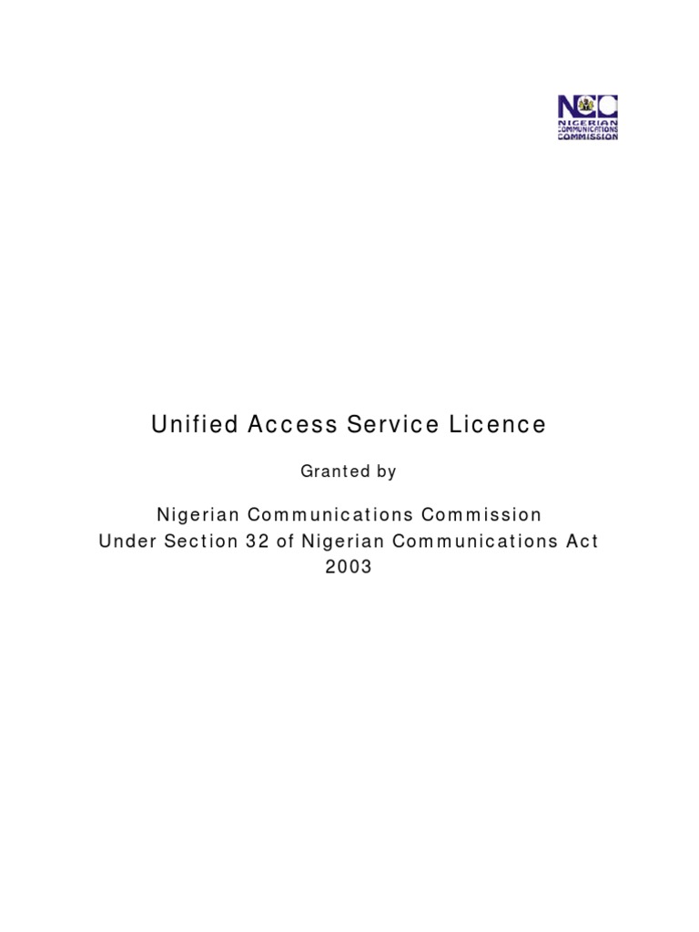 Unified Access Service License | PDF | License | Telecommunication