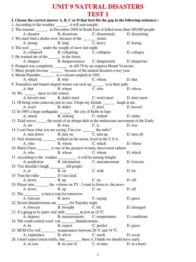 Unit 9 Natural Disasters | PDF | Unidentified Flying Object | Tropical Cyclones