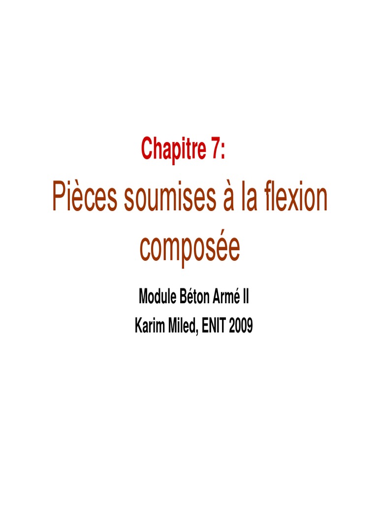 Flexion Composée des Poteaux en Béton | PDF | Flambage | Flexion (matériau)