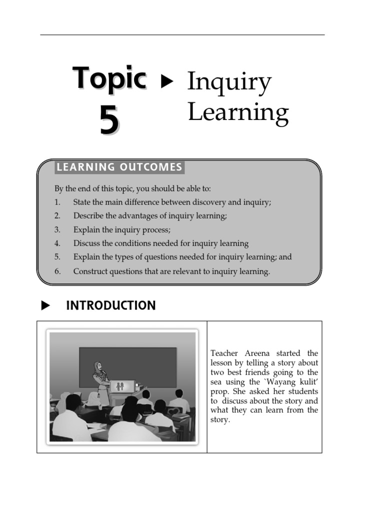 Topic 5 Inquiry Learning | PDF | Inquiry Based Learning | Inquiry