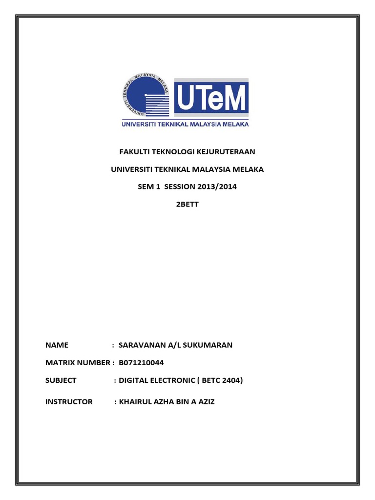Assignment Digital Electronics Pdf Electrical Network Electronic 7659