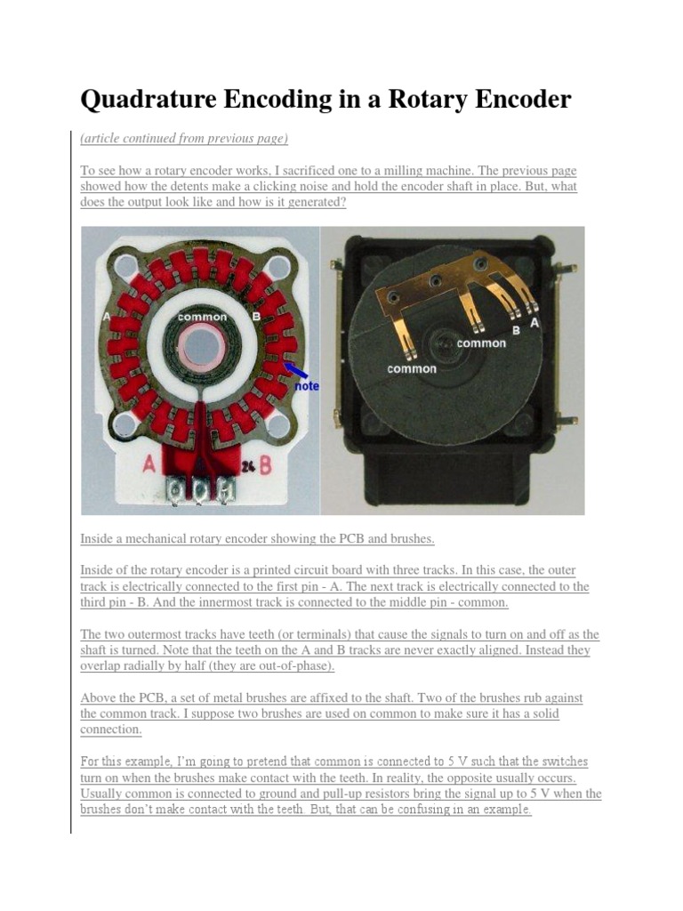 Quadrature Encoding in A Rotary Encoder | PDF | Printed Circuit Board ...