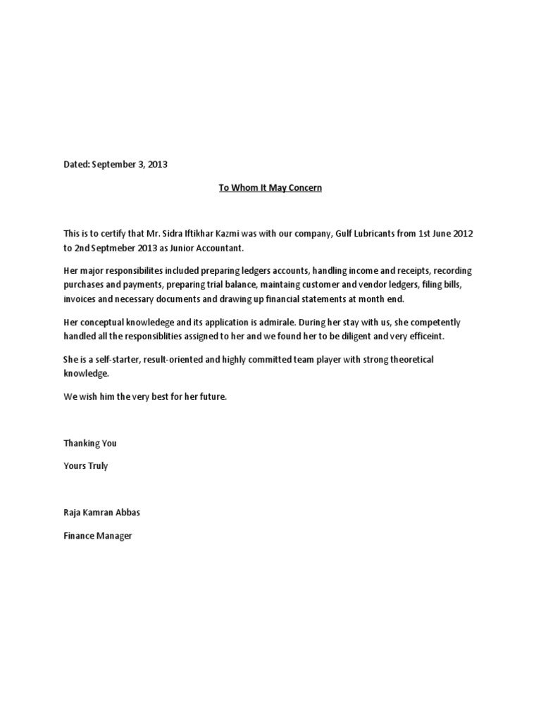 Expereince Letter | PDF