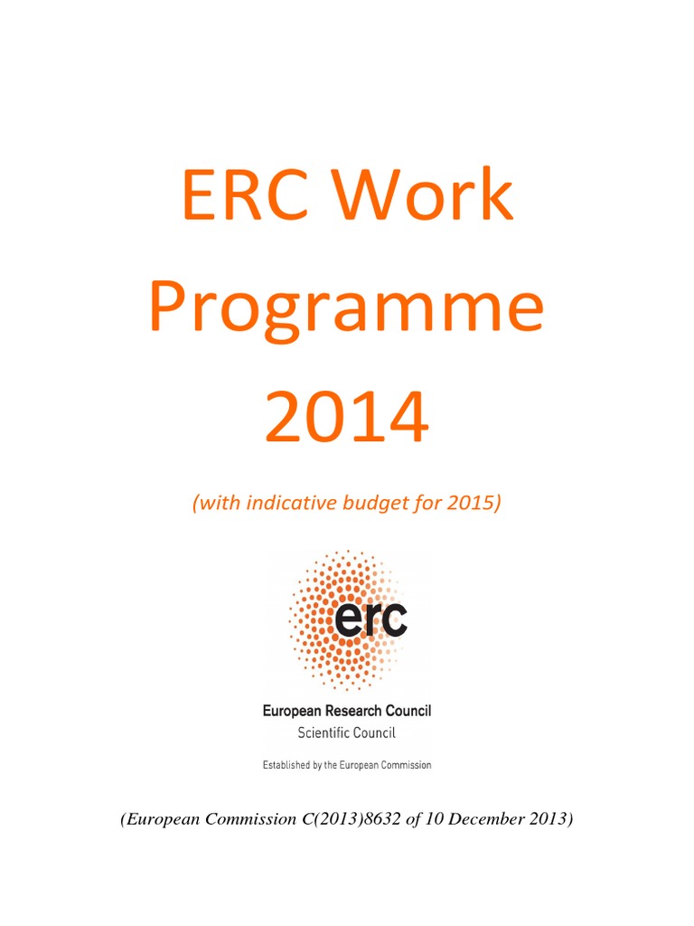 ERC Work Programme 2014 Overview | PDF | Finance & Money Management