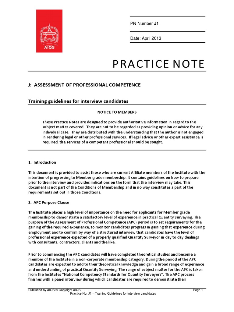 J1 - APC Candidate Preparation Guidelines | Download Free PDF ...