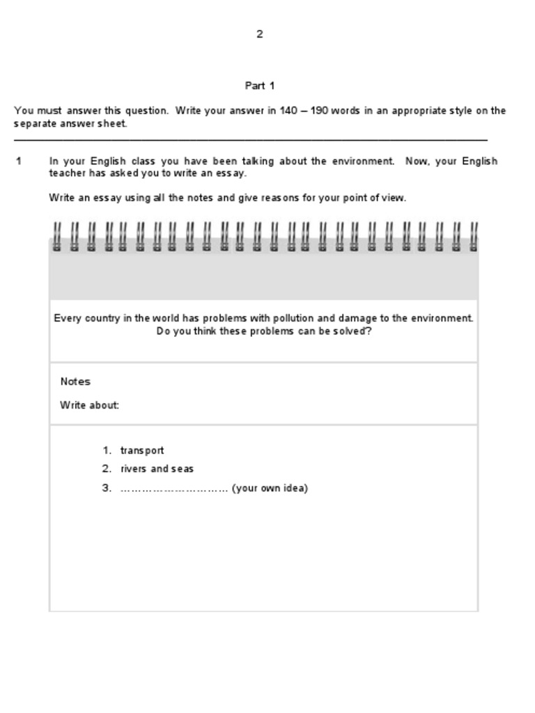 FCE - Writing Sample Paper | PDF | English Language | Essays