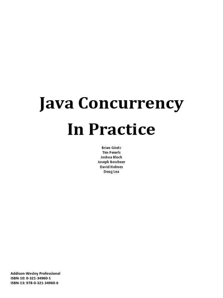 Java Concurency In Practice Pdf Thread Computing Concurrent Computing