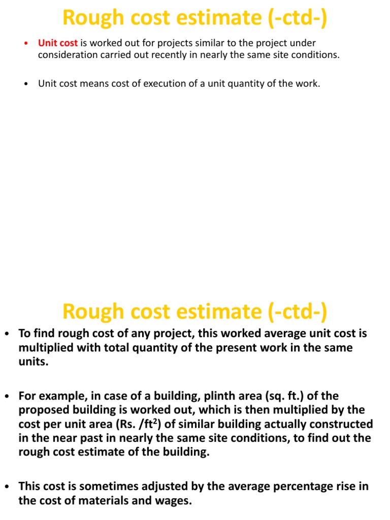 Rough Cost Estimate | PDF | Business | Nature