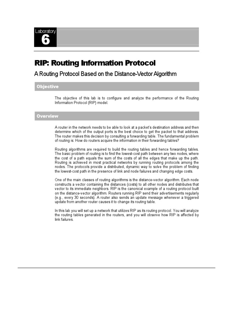 RIP: Routing Information Protocol: A Routing Protocol Based On The Distance-Vector Algorithm ...