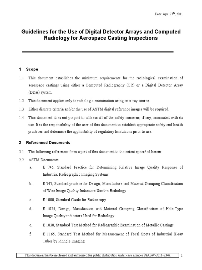 Guidelines For The Use of Digital Detector Arrays and Computed ...